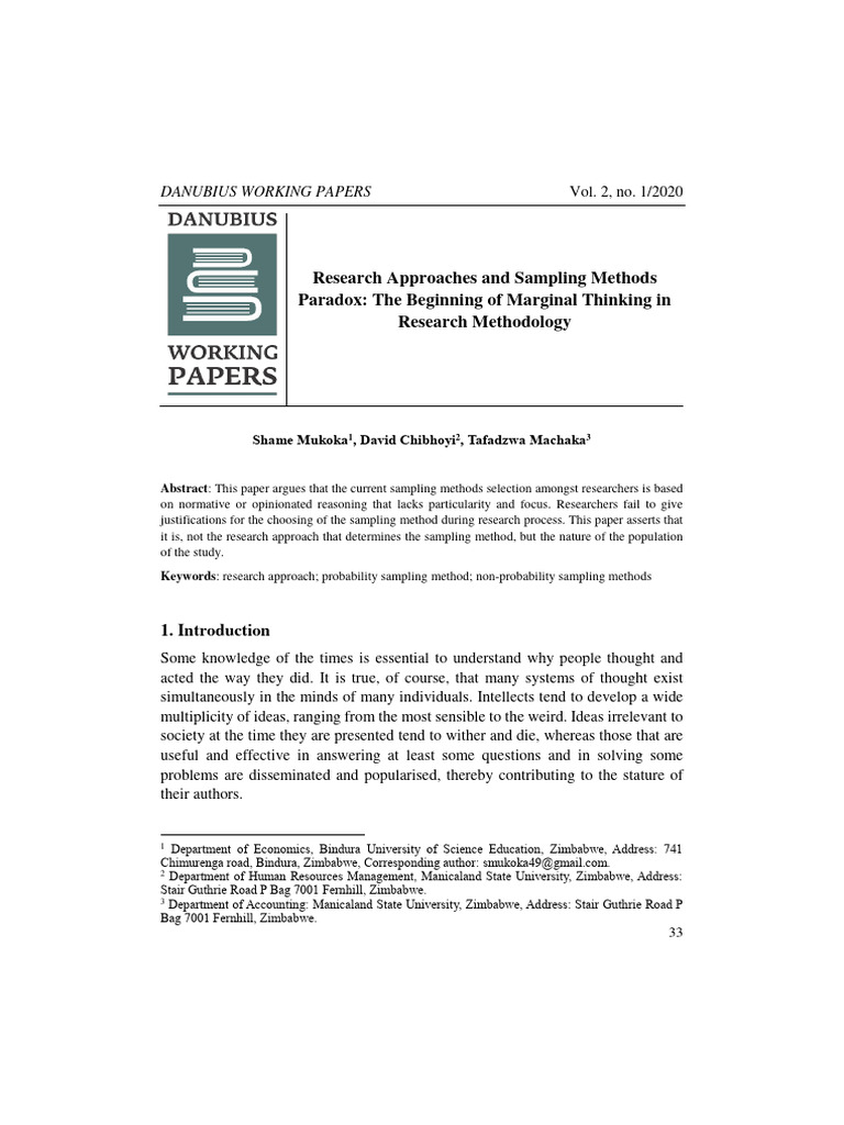 Research Approaches and Sampling Methods | PDF