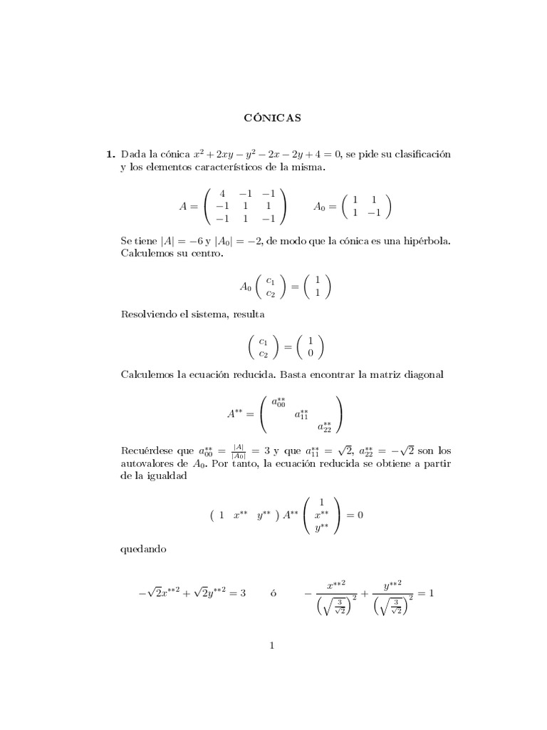 Ejerc Conicas Resueltos | PDF