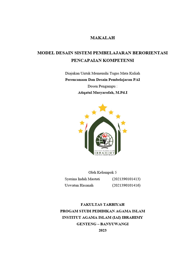 Kel 5, Desain Dan Pembelajaran DSI-PK | PDF | Karier & Perkembangan | Seni