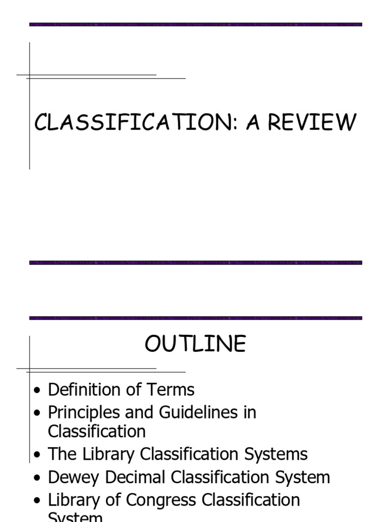 CLASSIFICATION | PDF | Library Cataloging And Classification ...