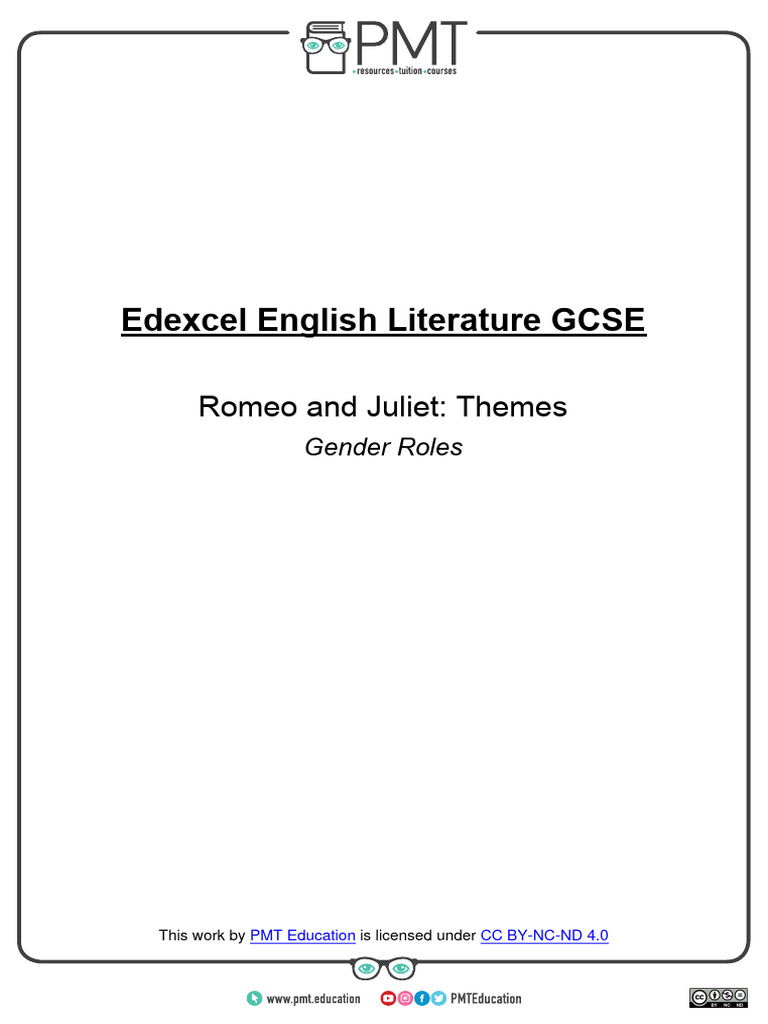 Gender Roles | PDF | Romeo And Juliet | Characters In Romeo And Juliet