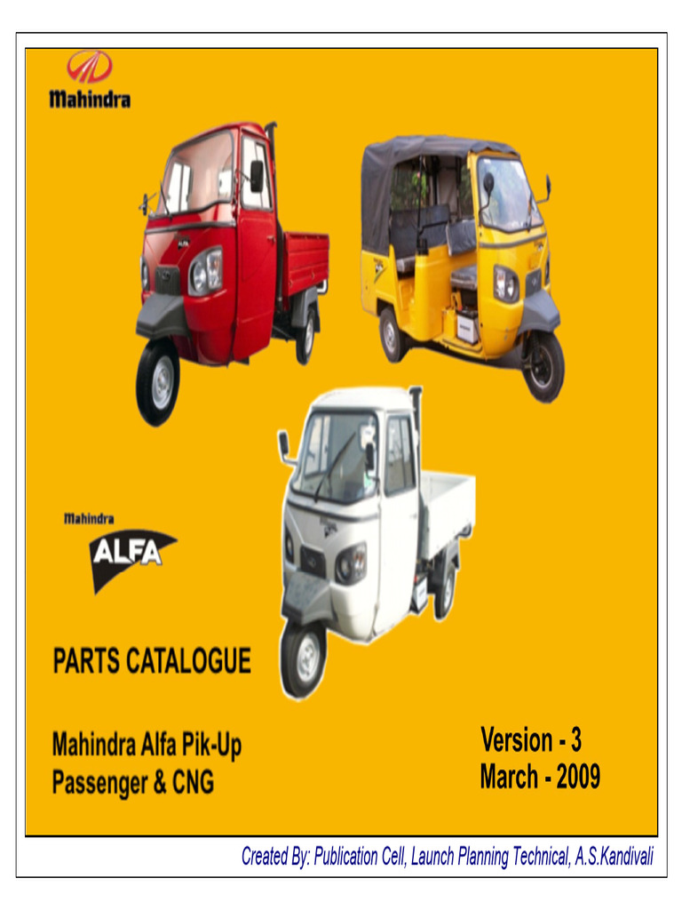 Mahindra Alfa Champion Pikup, Passenger, CNG Version 3 March | PDF ...