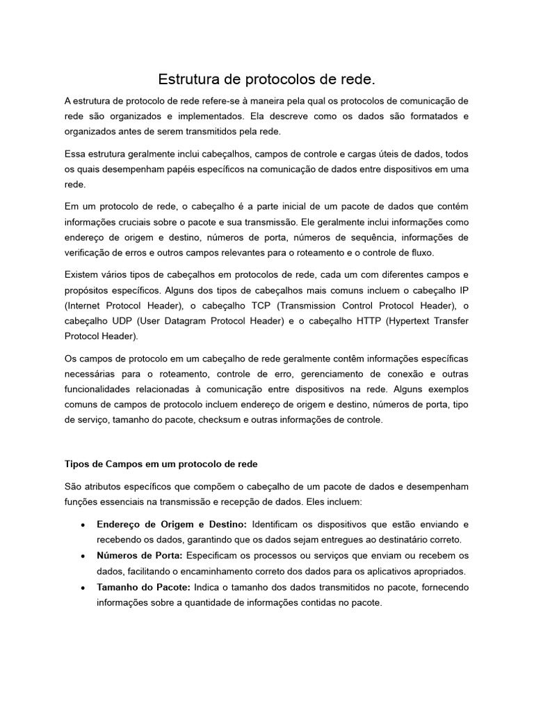 Estrutura de Protocolos de Rede OSI | PDF | Rede de computadores ...
