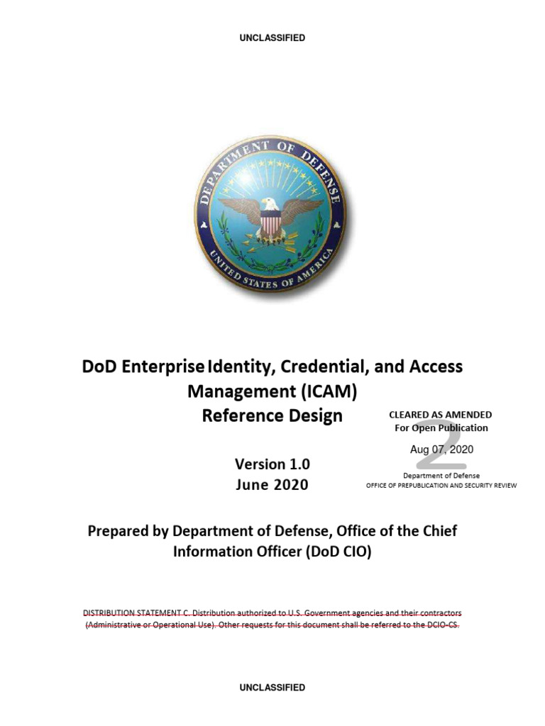 DoD Enterprise ICAM Reference Design | PDF | Computer Network | Chief ...