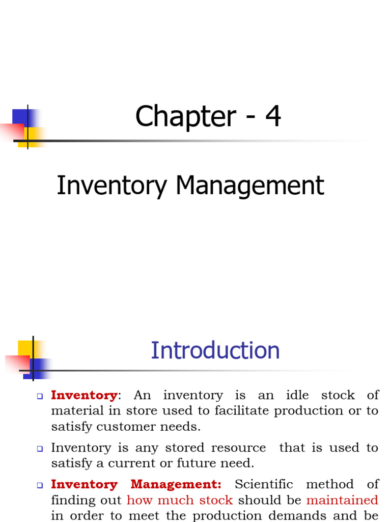 Cha - 4 | PDF | Inventory | Economics
