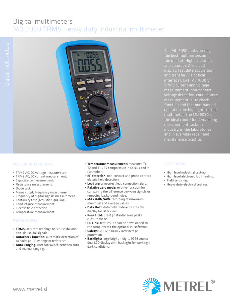 Single - 2023 - MD 9050 Digital Multimeter - Ang | PDF | Computer ...