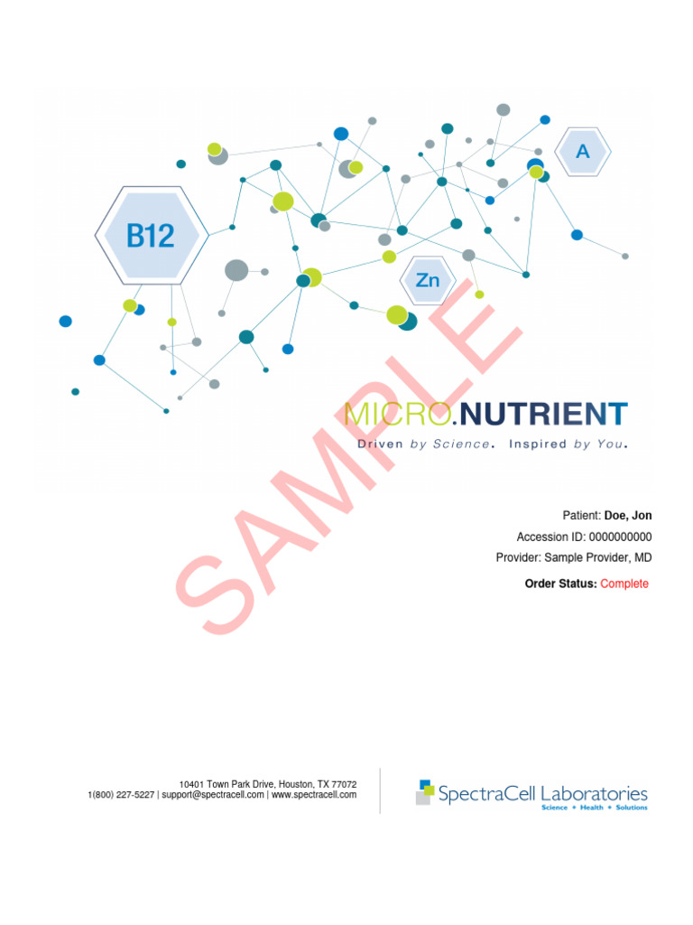 300 Micronutrient Sample Report 8 19 | PDF | Nutrients | Vitamin
