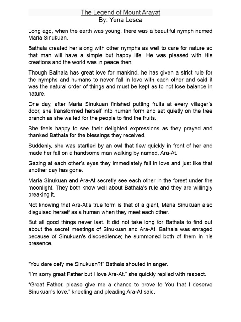 The Legend of Mount Arayat | PDF