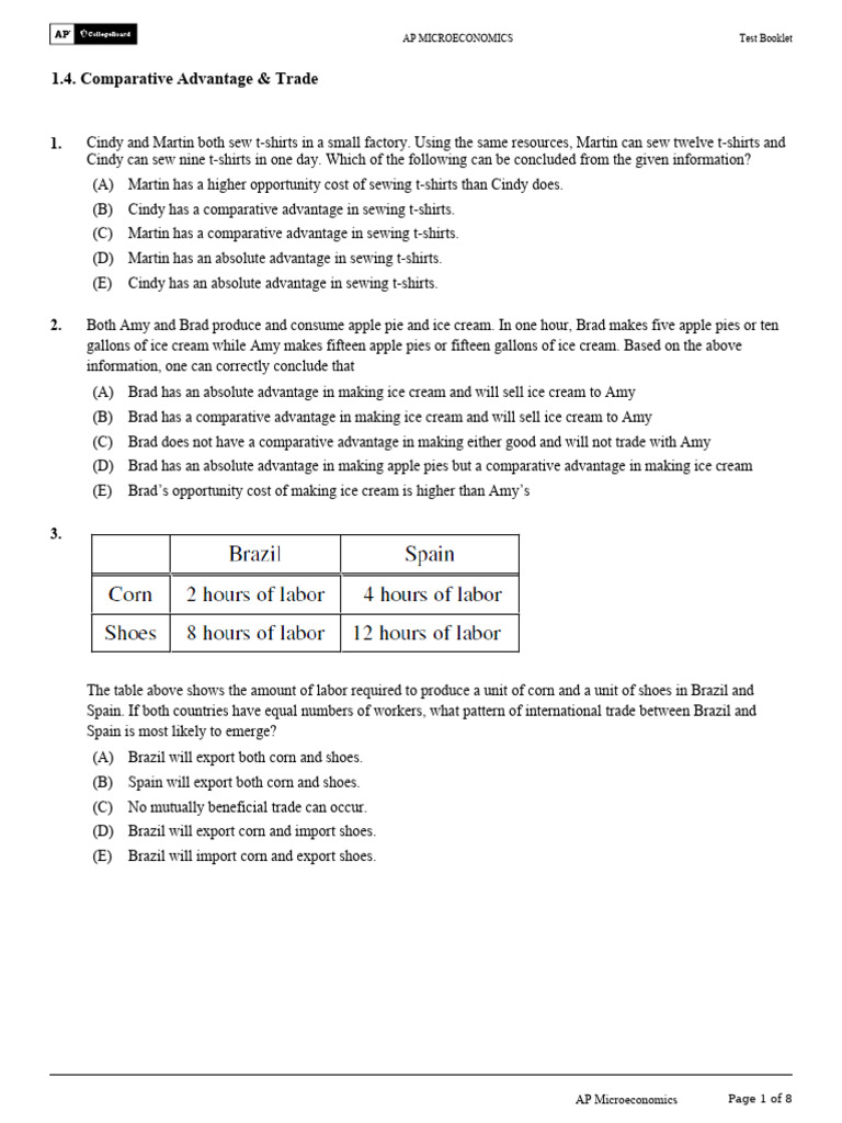 TB 14ComparativeAdvantageTrade | PDF | Comparative Advantage | Labour ...