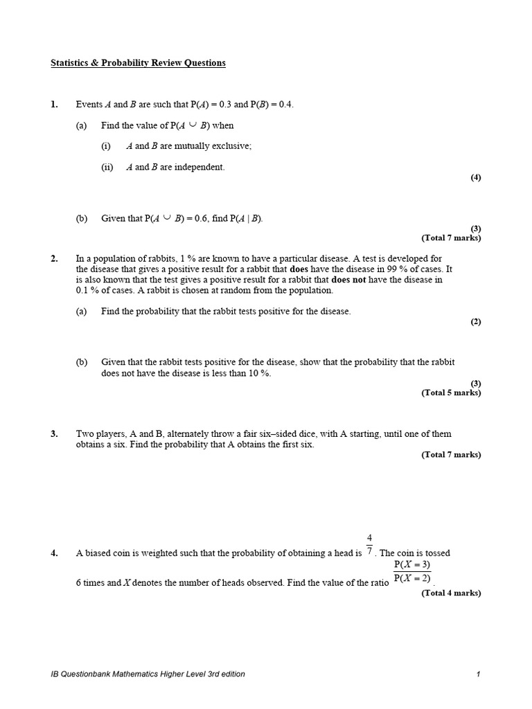 Stats Prob Review G12HL | PDF | Probability Distribution | Estimator