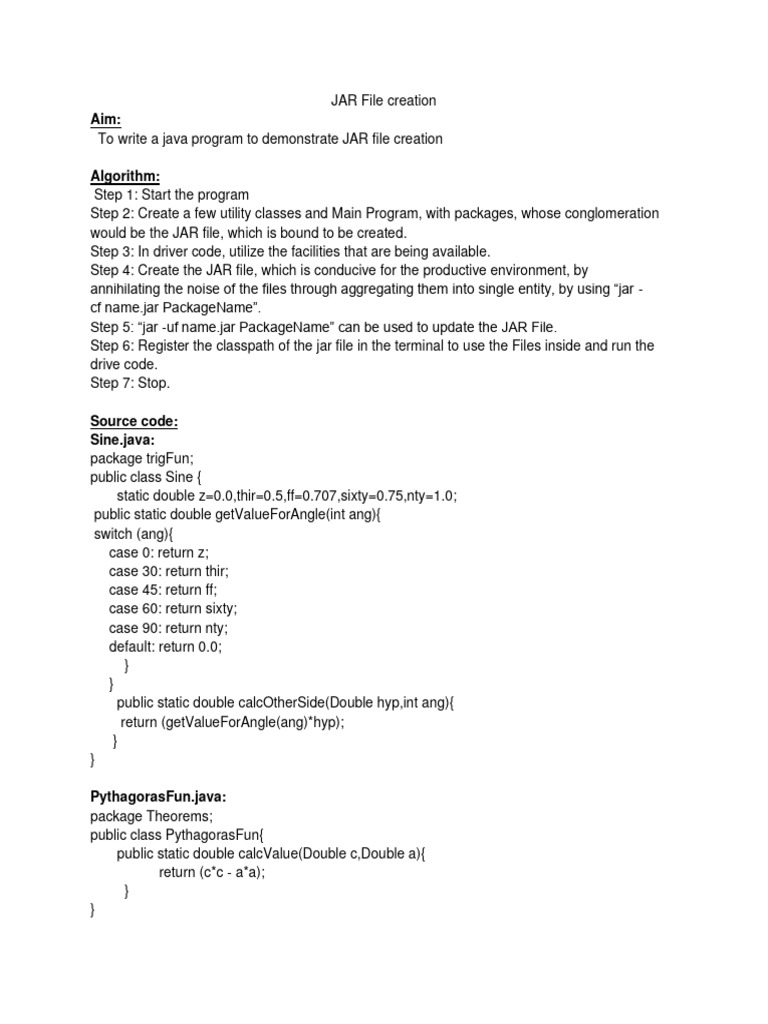 Jar File Creation Pdf Java Platform Software Development 2024