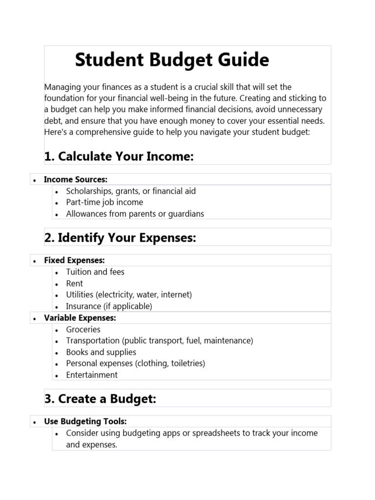 Student Budget Guide-Iit Bombay | PDF | Debt | Budget