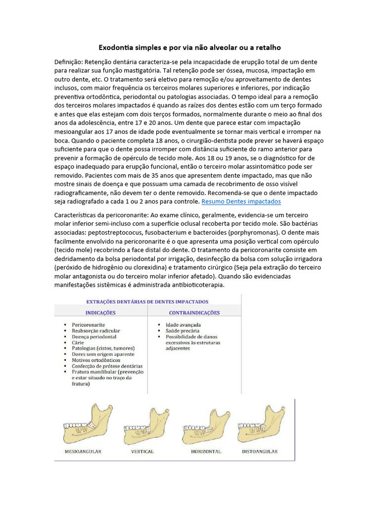 Exodontia Simples e Não Alveolar | PDF | Dente | Doenças e distúrbios