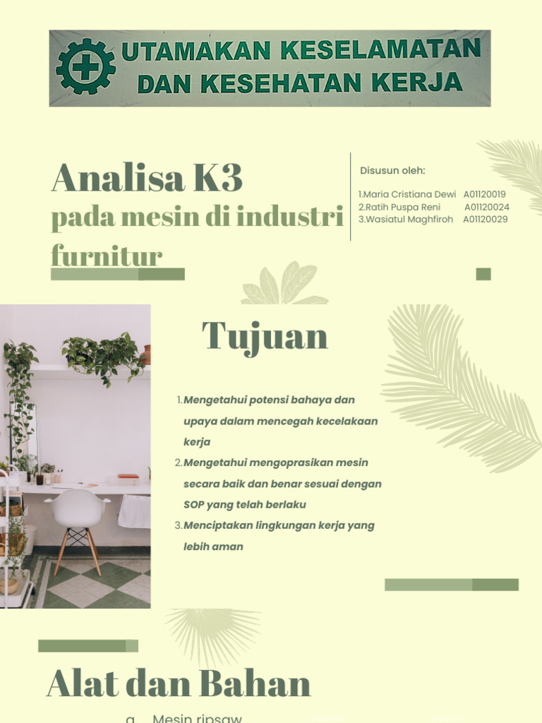 Analisa K3: Pada Mesin Di Industri Furnitur | PDF