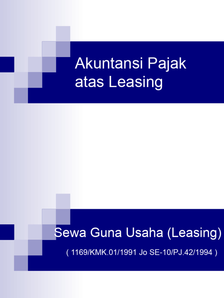 Akuntansi Pajak Leasing | PDF