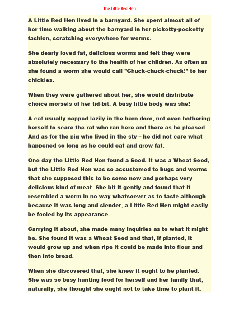 The Little Red Hen | PDF