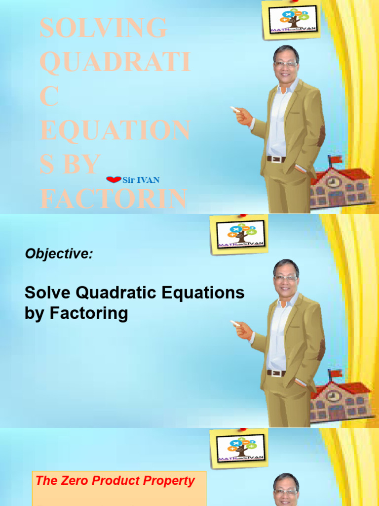Solving Quadratic Equations by Factoring | PDF | Quadratic Equation ...
