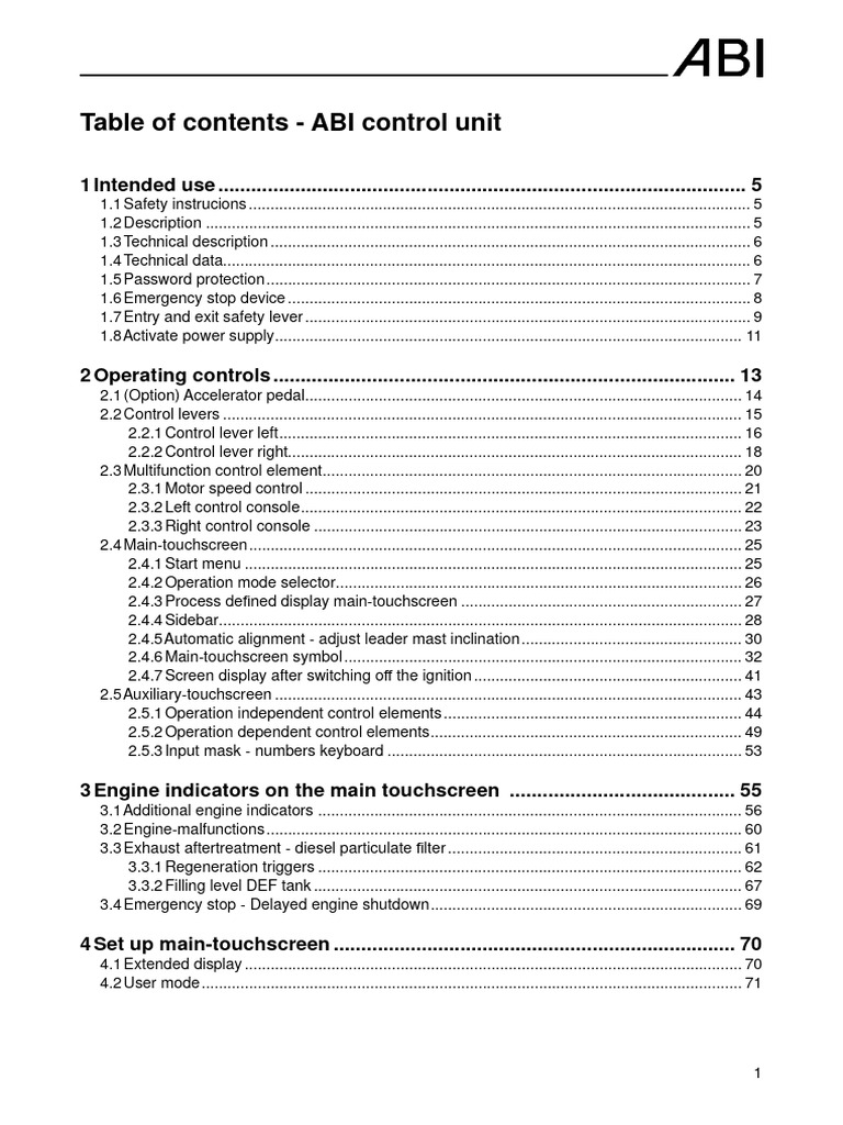 OM Control Unit G0011637 | PDF | Touchscreen | Engines