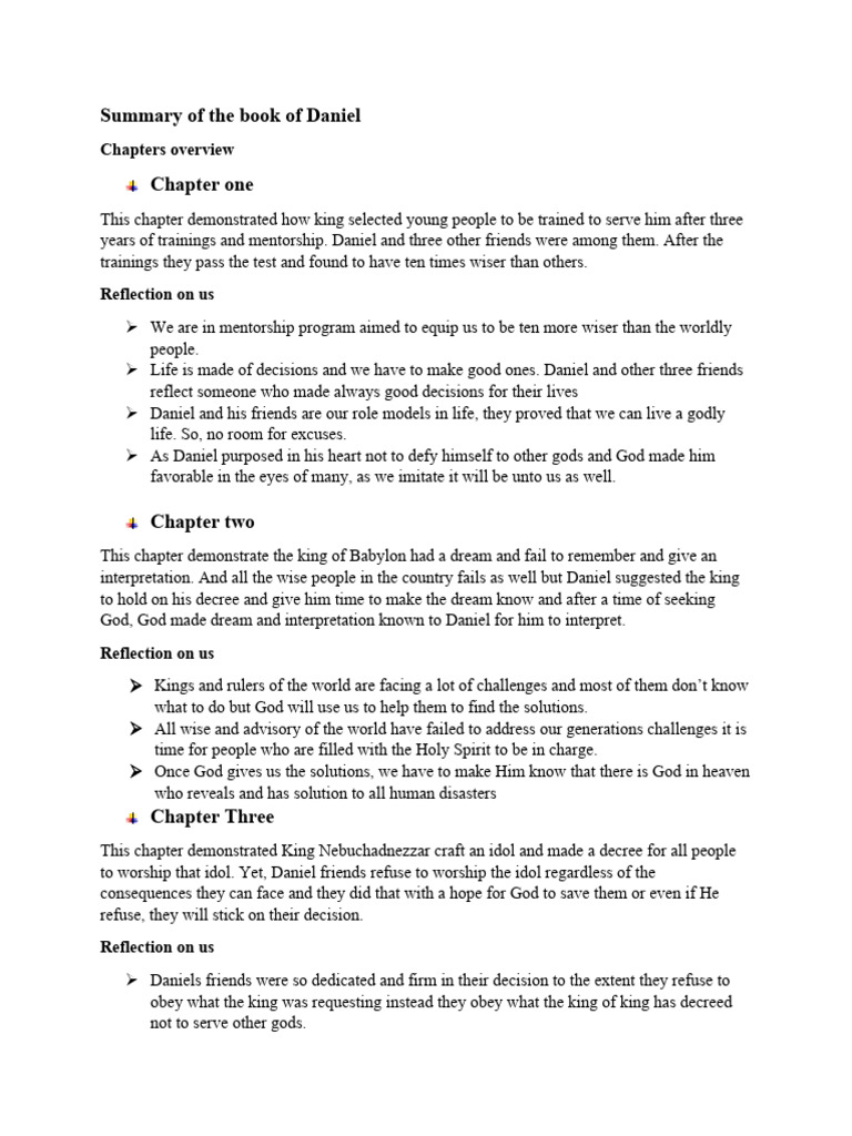 Summary of The Book of Daniel | PDF | Daniel (Biblical Figure) | Book ...
