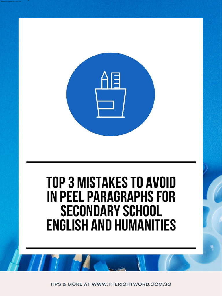 Top 3 Mistakes To Avoid in PEEL Paragraphs For Secondary School English ...
