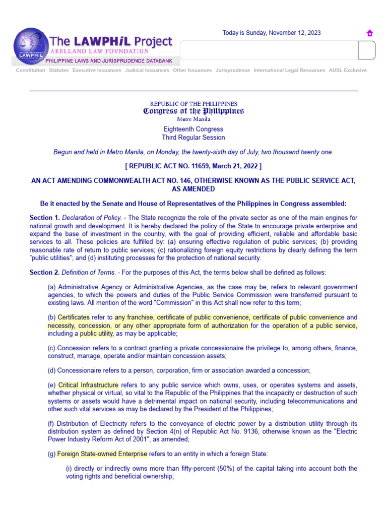 Republic Act No. 11659 | PDF | Deposition (Law) | Fine (Penalty)