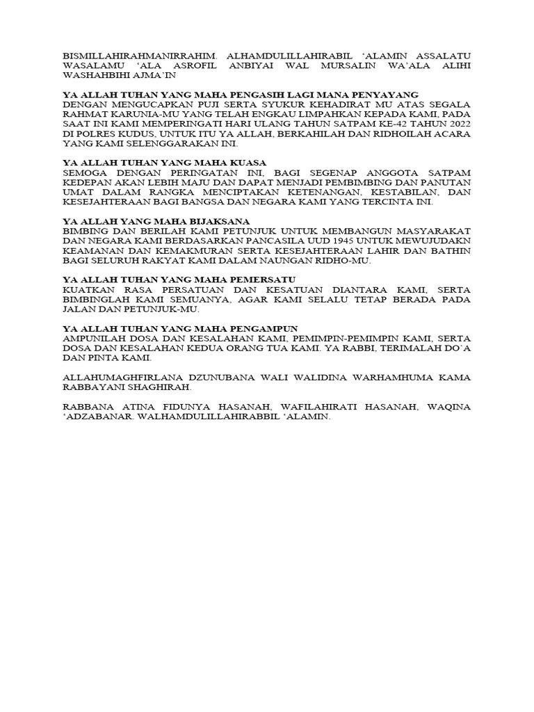 DOA Hut Satpam | PDF