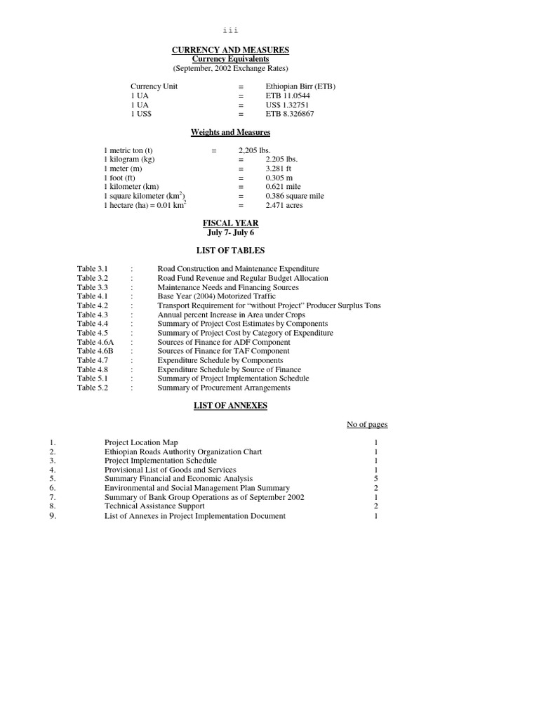 Ethiopia - Wacha-Maji Road Upgrading Project - Appraisal Report 0006-0010 | PDF | Maternal Death ...