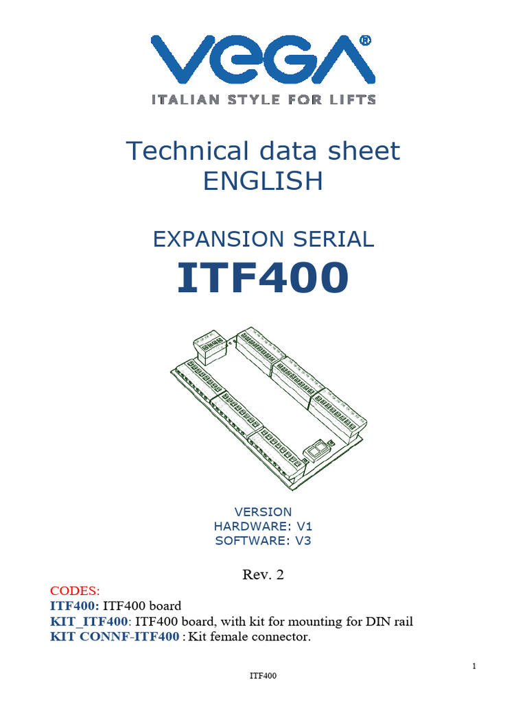 (Vega-ENG) ITF400 Serial Expansion Board V3 Rev.2 | PDF | Information ...