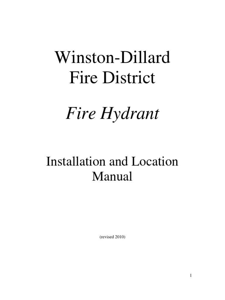 Fire Hydrant Installation and Location Manual | PDF | Home & Garden