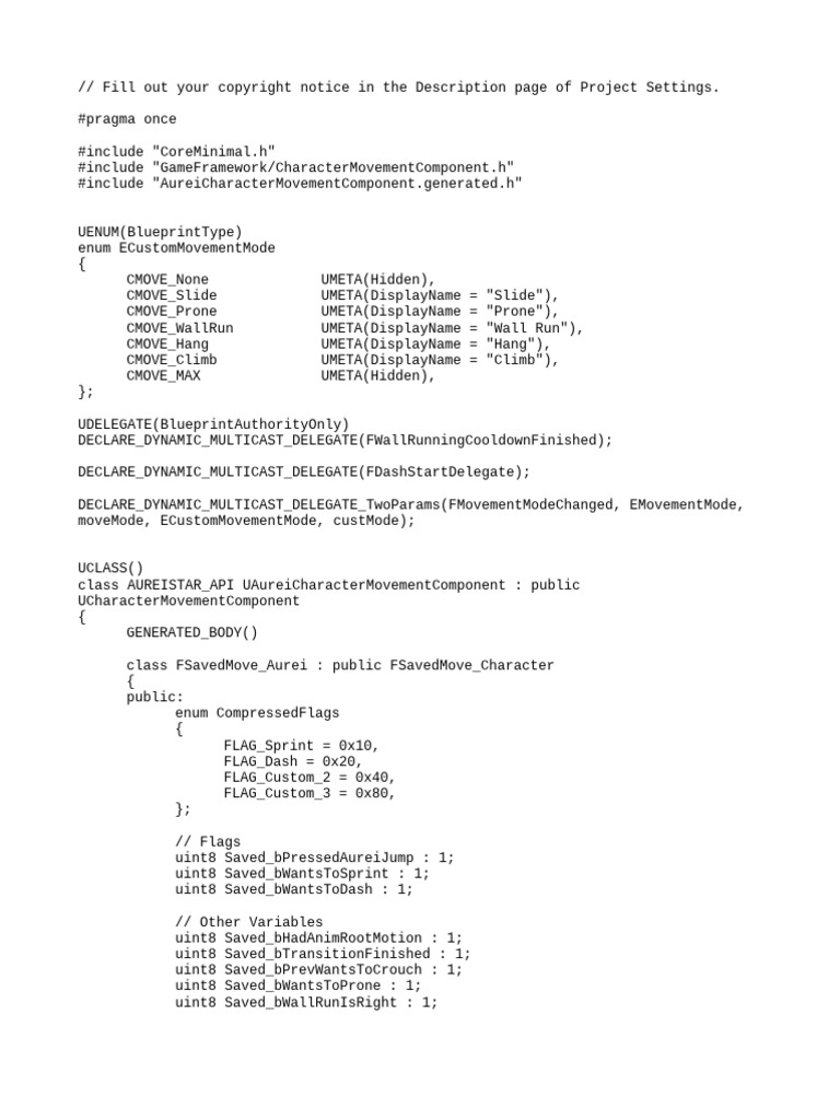Aurei Character Movement Component | PDF | Computer Science | Object Oriented Programming