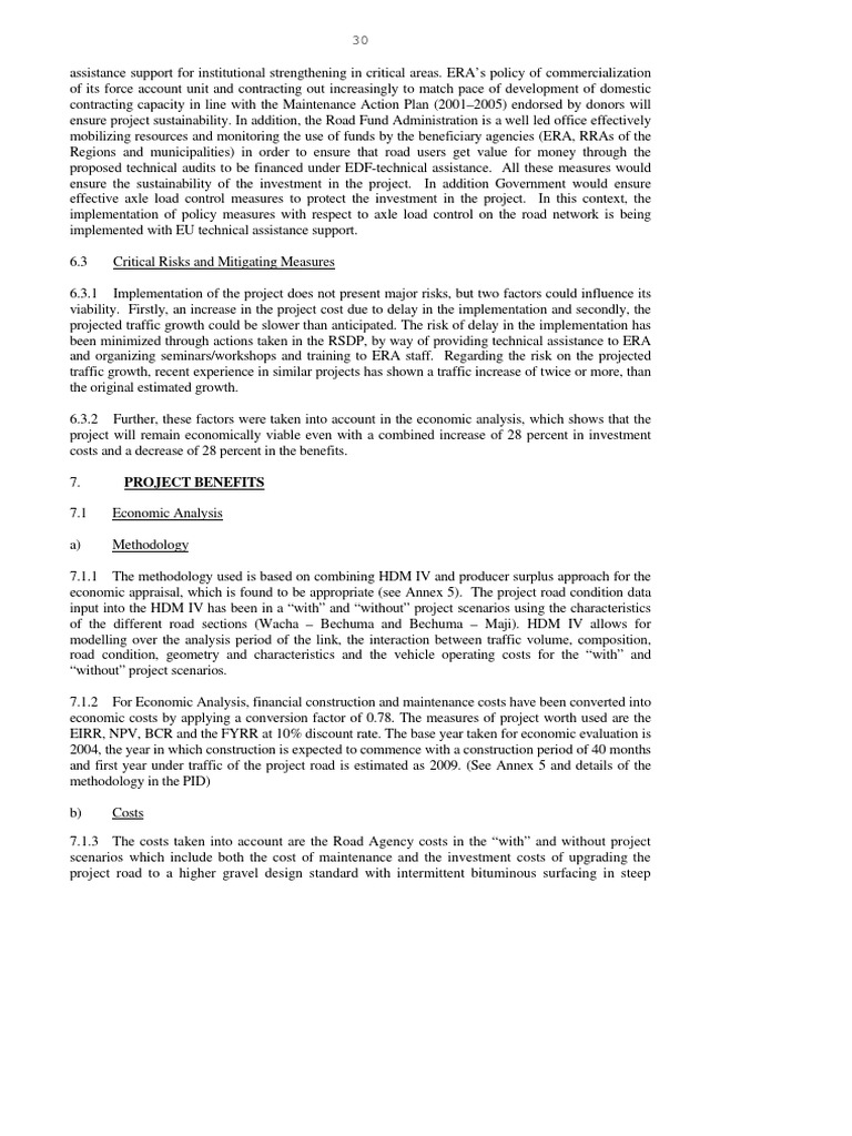 Ethiopia - Wacha-Maji Road Upgrading Project - Appraisal Report 0041-0050 | PDF