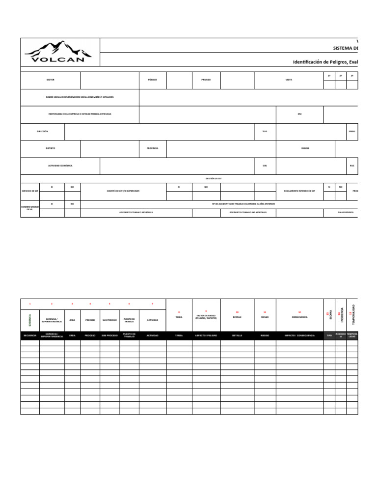 Copia de REG-VOL-GLO-01-01 Planilla Matriz IPERC BASE | PDF Copia de REG-VOL-GLO-01-01 Planilla Matriz IPERC BASE | PDF