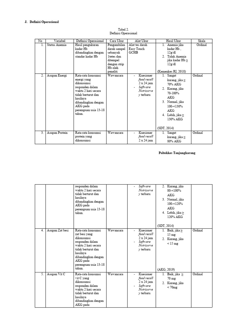 Definisi Operasional Lta | PDF