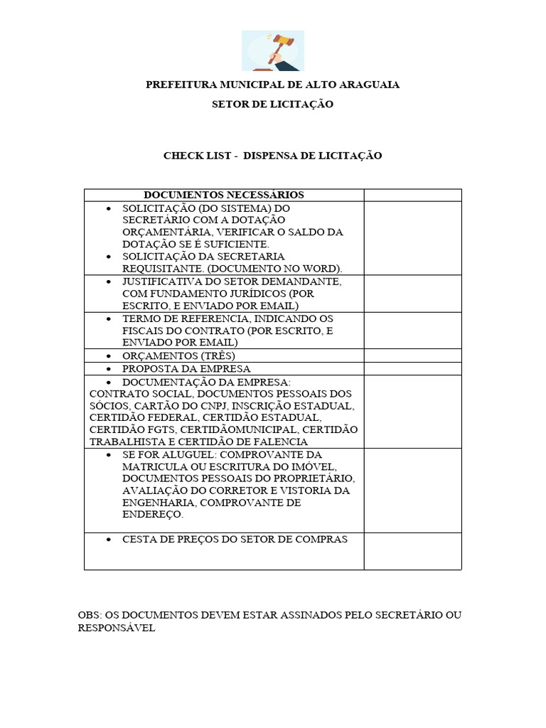 Check List - Doc. para Licitações | PDF | Economias | Business