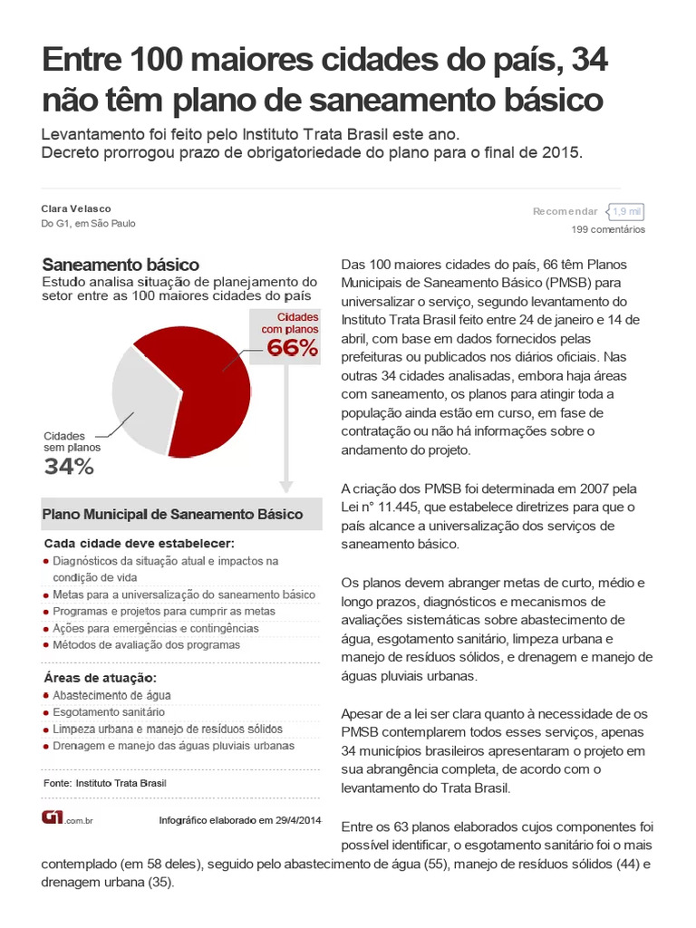 PMSB - Plano Municipal de Saneamento Básico | PDF | Brasil | Desperdício