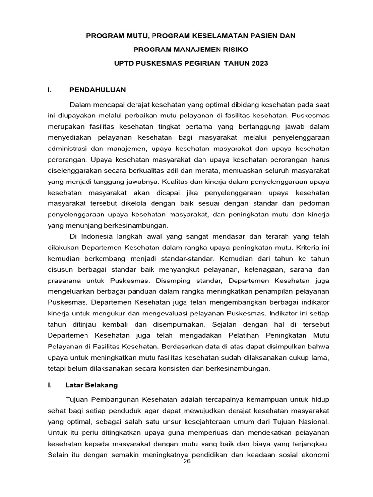 Program Mutu Puskesmas 2023 | PDF