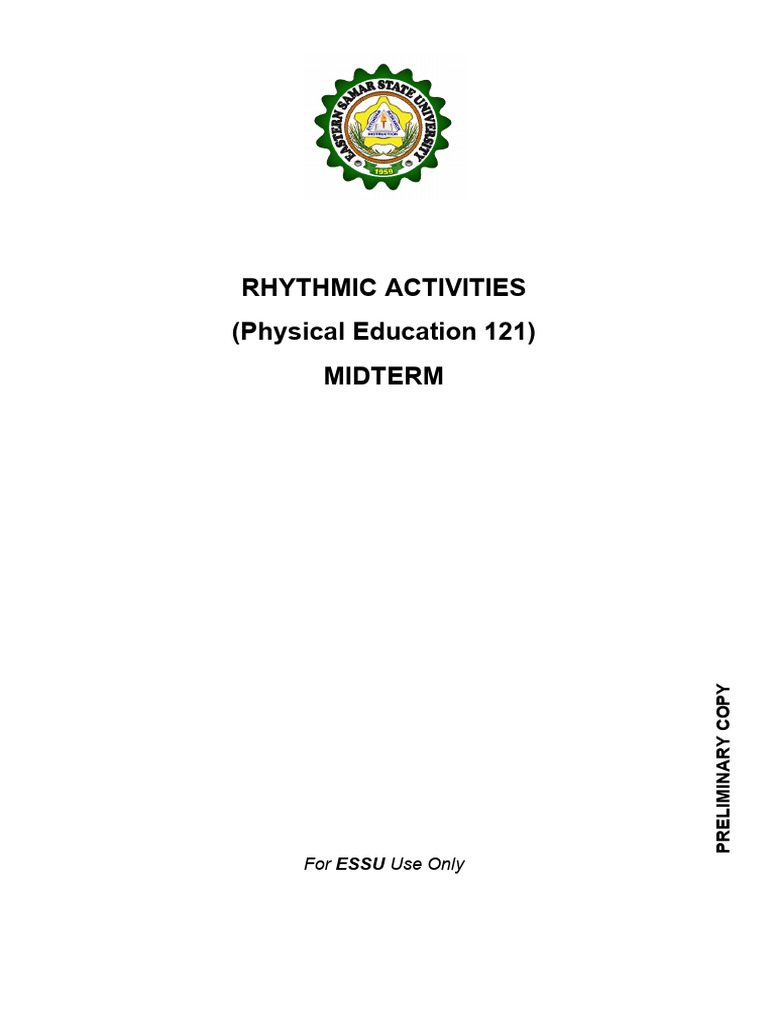 Midterm Only Pe 121 Rhythmic Activities PDF Format | PDF | Rhythm | Dances
