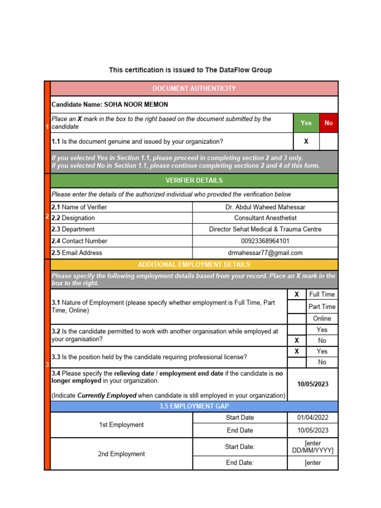 EMP IA Response Form | PDF
