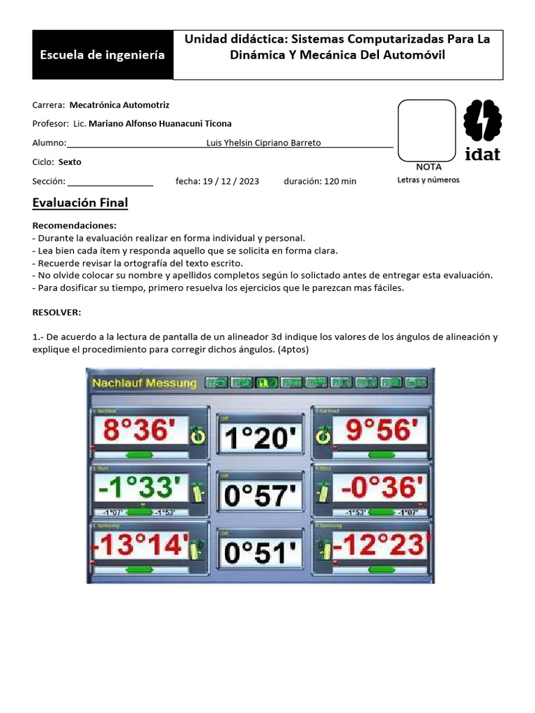 Evc - Final - Cipriano Barreto | PDF | Neumático | Gases