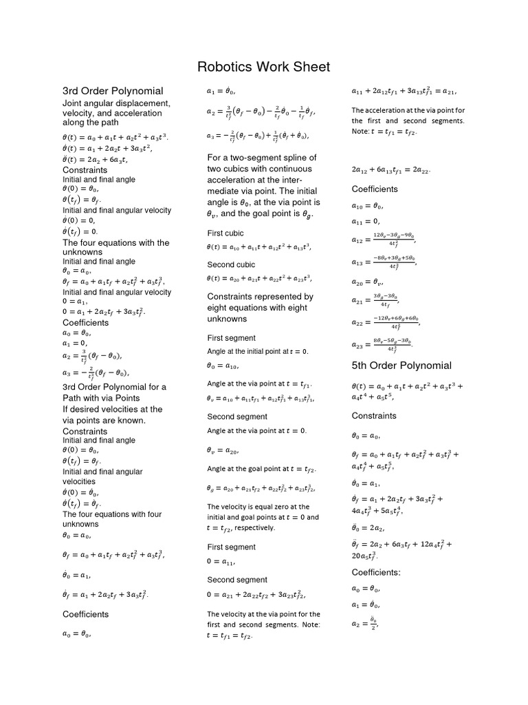 Work_Sheet_Robotics_2_06 | PDF | Stiffness | Damping