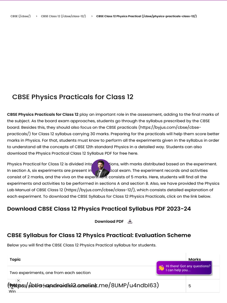 CBSE Physics Practical Class 12 Lab Manual For 2023-24 Board Exa ...