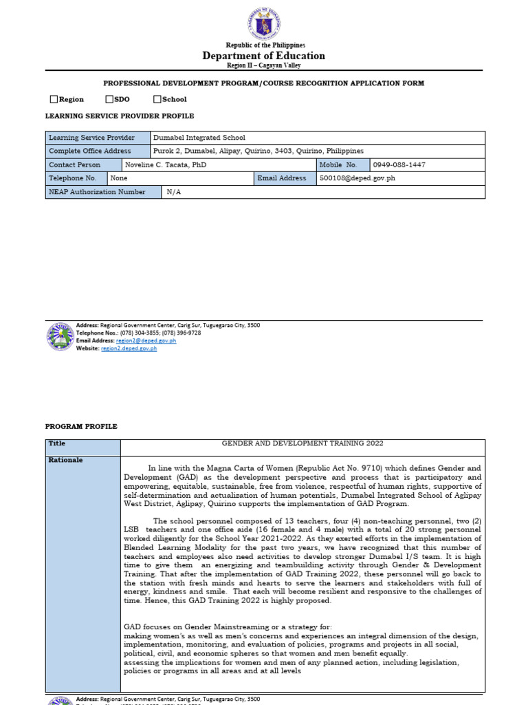 Gad 2022 | PDF | Teachers | Gender And Development