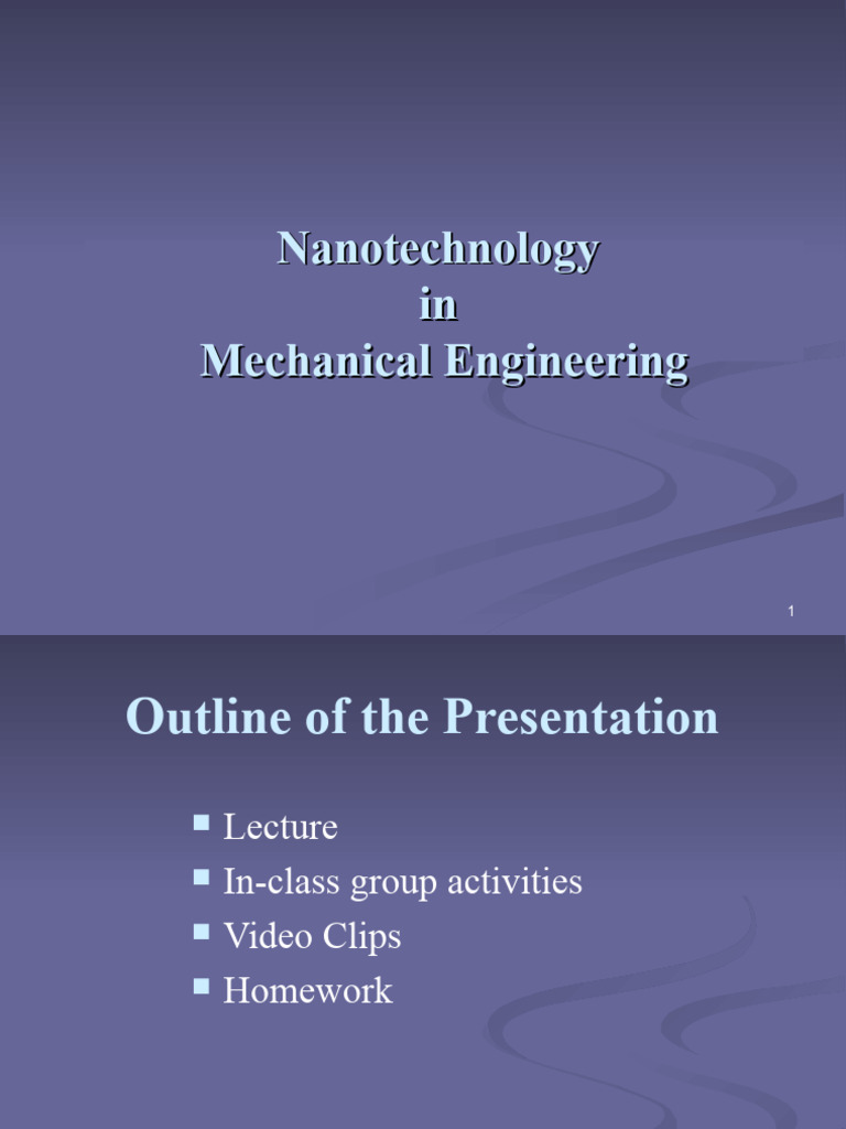 Nanotechnology in Mechanical Engineering | PDF | Nanotechnology | Carbon Nanotube