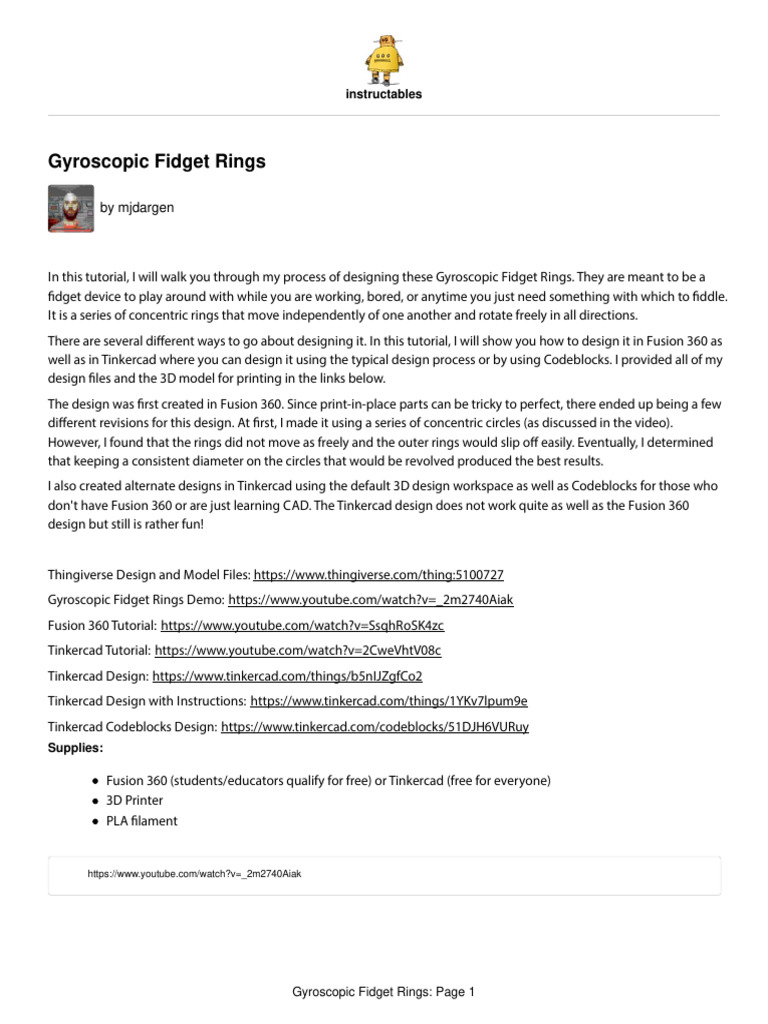 Gyroscopic Fidget Rings | PDF