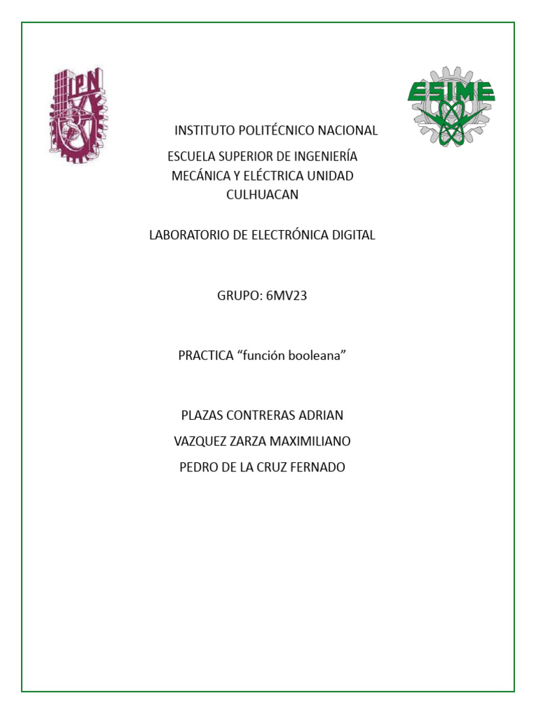 funcion booleana | PDF | Puerta lógica | Matemáticas