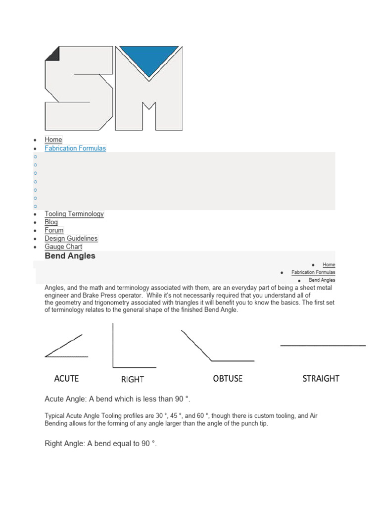 Bend angle | PDF | Elementary Geometry