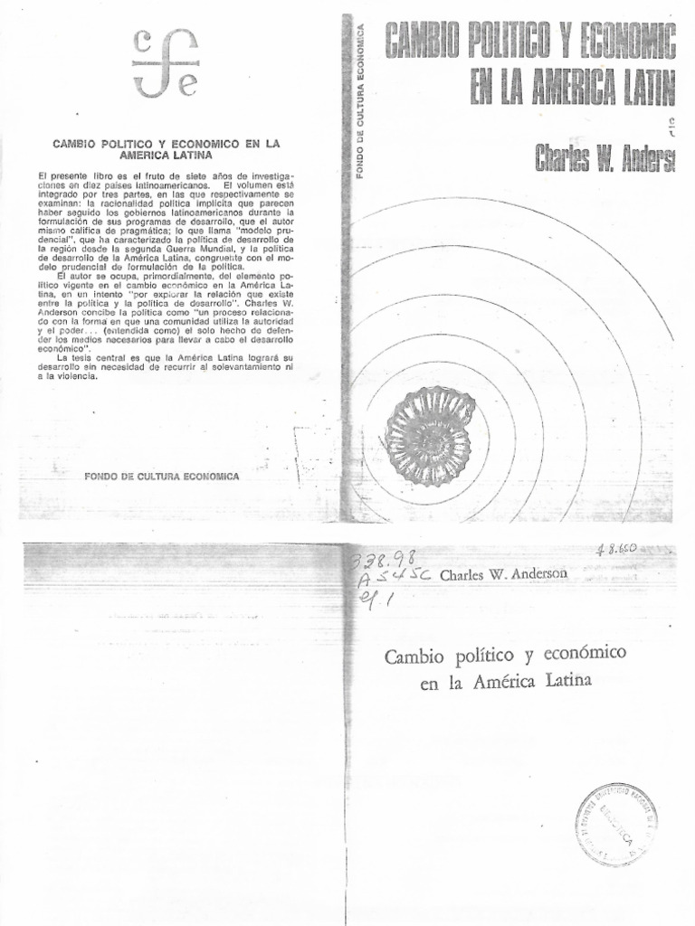 Charles W. Anderson 1967 Cambio Politico y Economico en la America ...