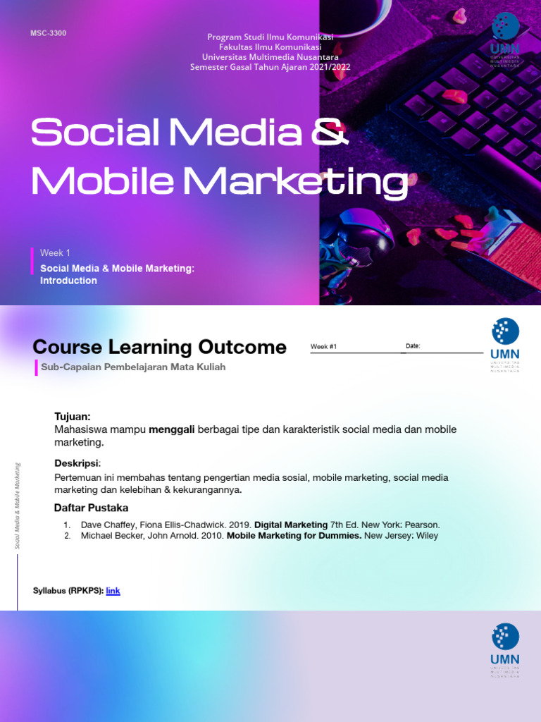 Week 1 MSC-3301 Social Media Introduction | PDF