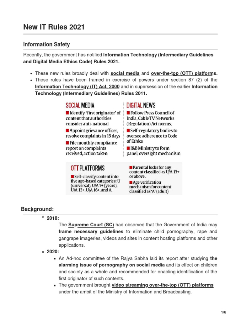 New IT Rules 2021 | PDF