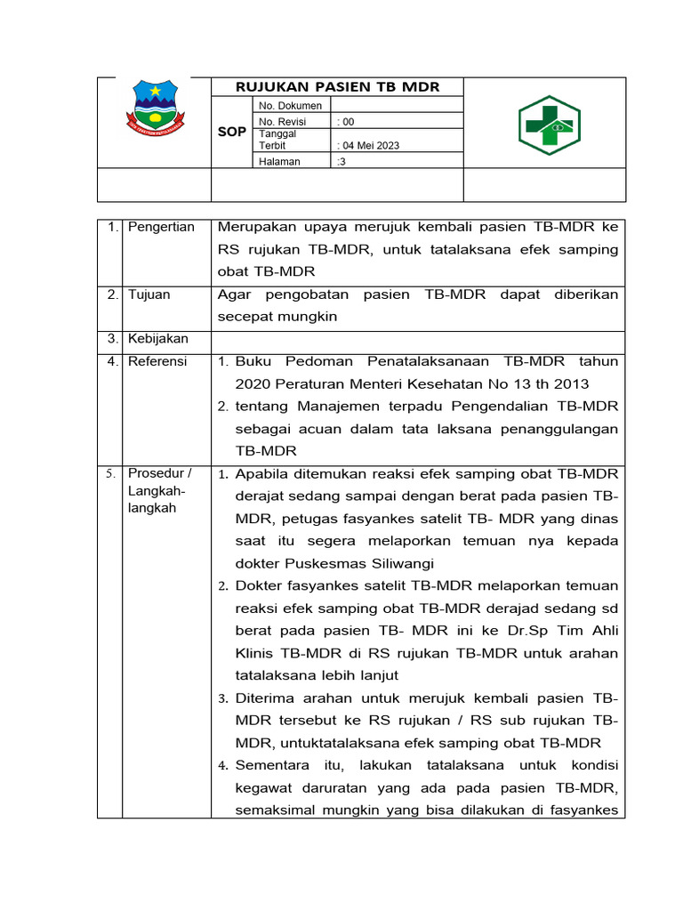 SOP Rujukan TB MDR 2023 | PDF
